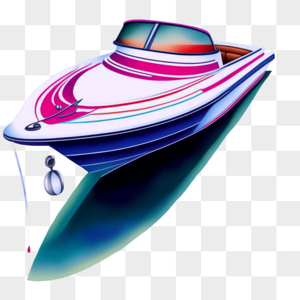 Download White, Pink, and Blue Speedboat Floating in Water PNGs Online ...