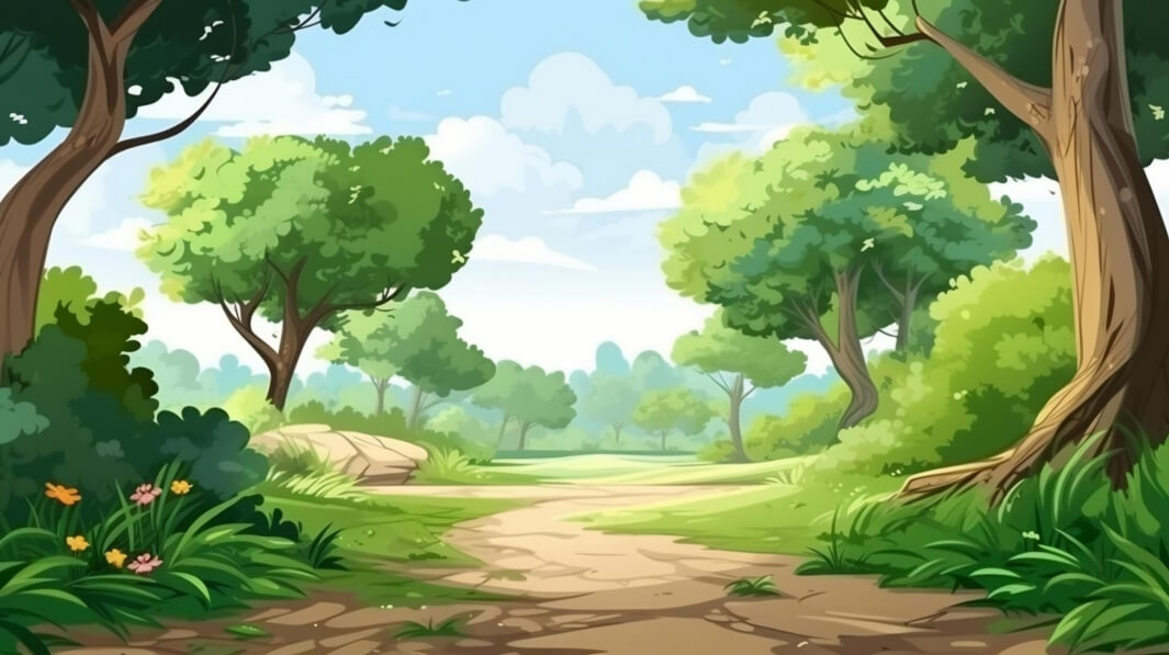 Download Cartoon Forest Path Backgrounds Online - Creative Fabrica