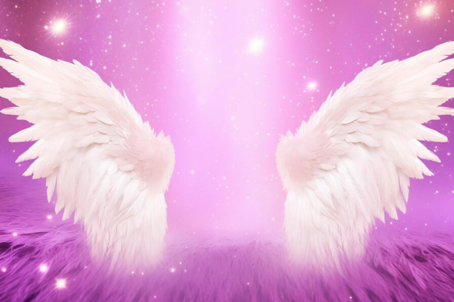Download White Angel Wings in a Purple Starry Sky Backgrounds Online ...