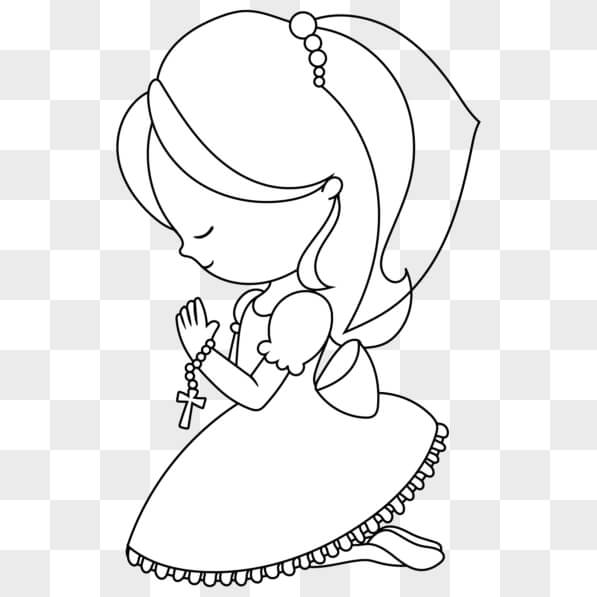 Descarga Dibujo de Niña Orando PNGs En Línea - Creative Fabrica