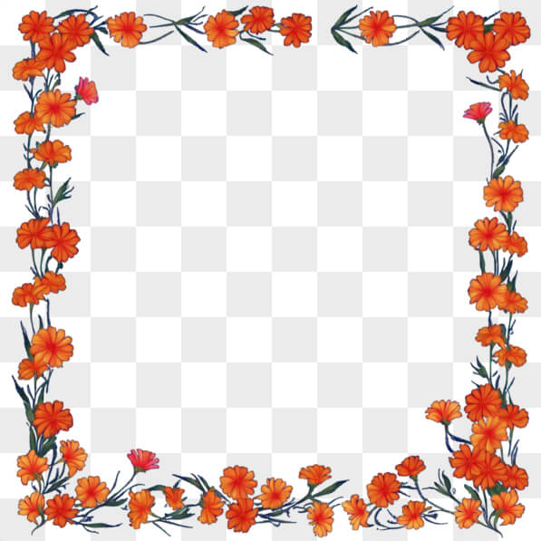 Download Elegant Black Background with Orange Flower Frame PNGs Online ...