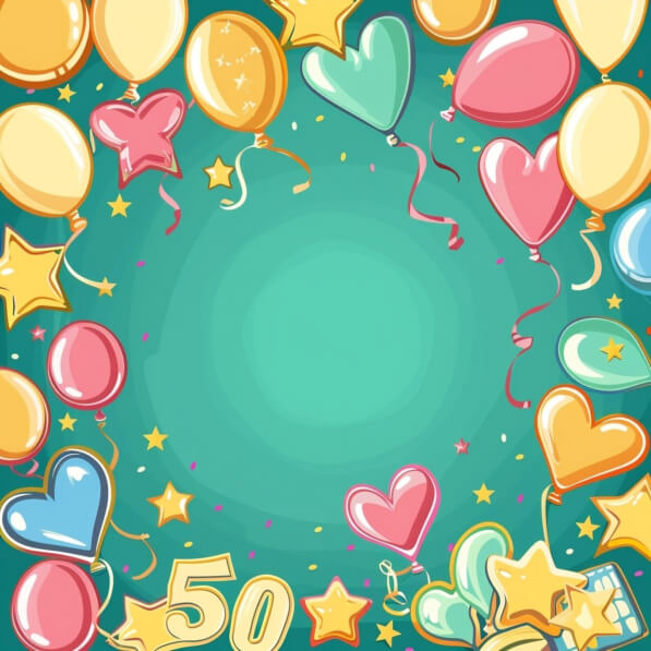 Download Colorful 50th Birthday Frame Background Backgrounds Online ...