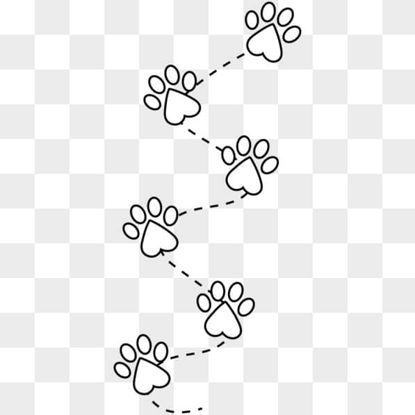Download Black and White Paw Print Drawing PNGs Online - Creative Fabrica