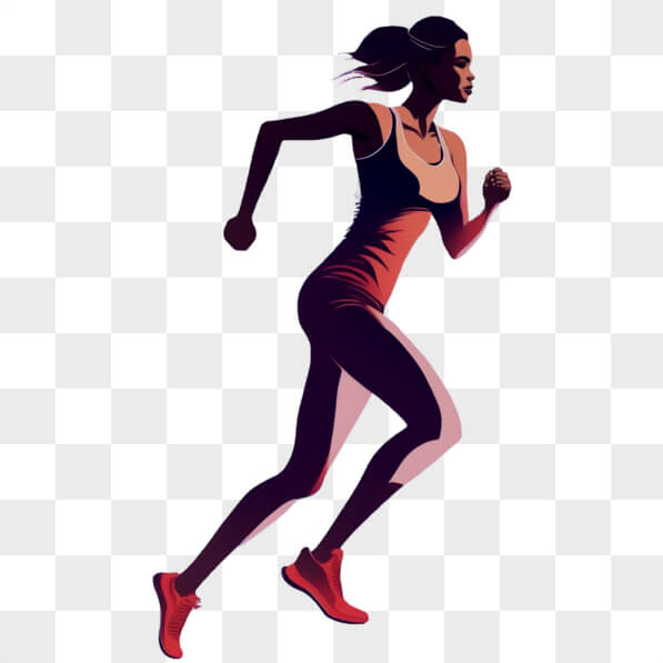 Download Woman Running in the Dark PNG Online - Creative Fabrica