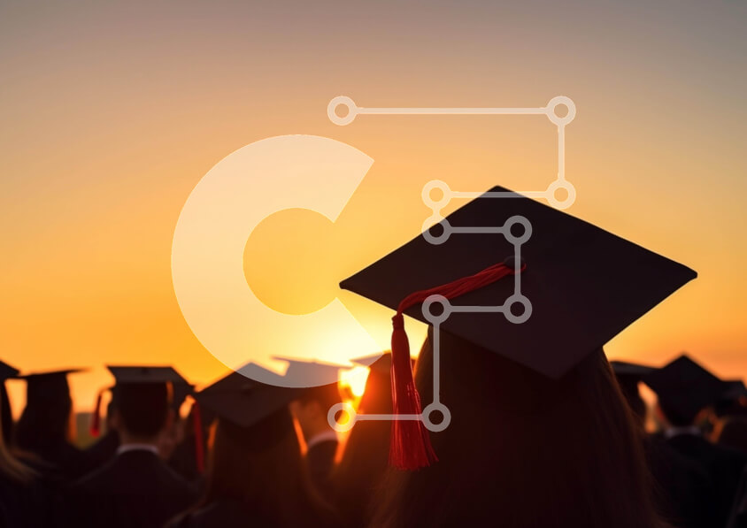 Graduation Ceremony at Sunset stock photo | Creative Fabrica