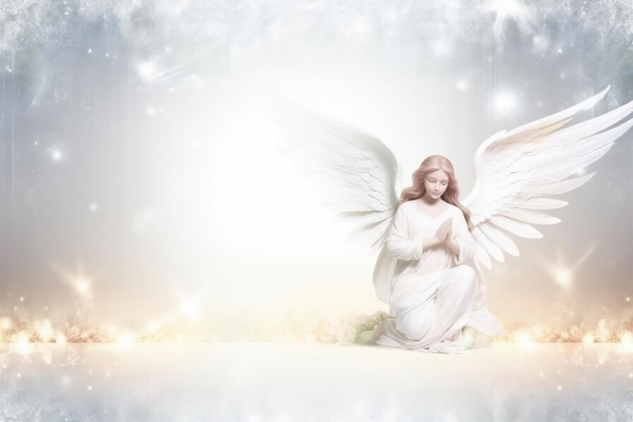 Download White Angel in Prayer with Glittering Lights Backgrounds ...