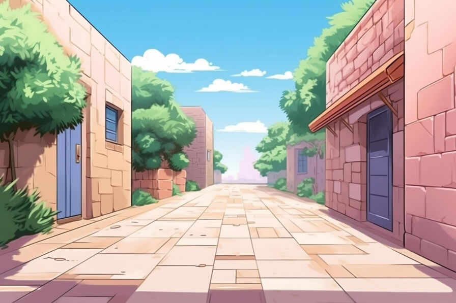 Download Cartoon Alleyway Scene Backgrounds Online - Creative Fabrica