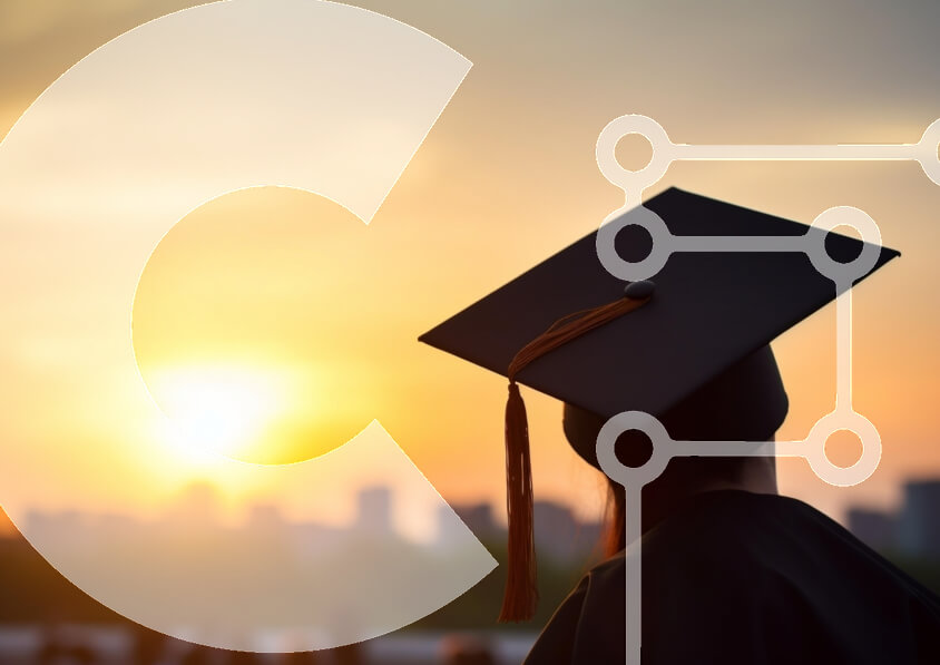 Graduation Celebration at Sunset stock photo | Creative Fabrica