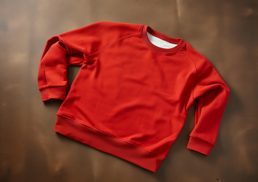Download Stylish Red Sweatshirt on Iron-Colored Surface Mockups Online ...