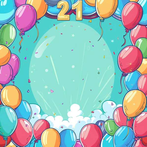 Download Colorful 21st Birthday Celebration Frame Backgrounds Online ...