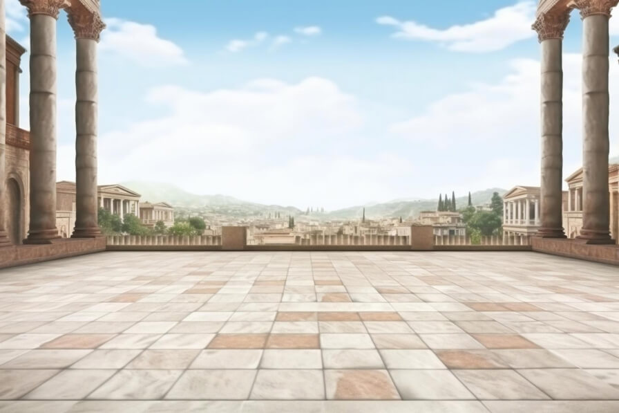 Download Empty Space with Columns and Athens Ancient City View ...
