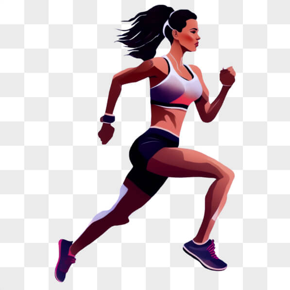 Download Illustration of Female Runner PNGs Online - Creative Fabrica