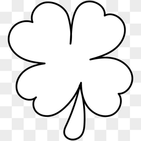Download Black and White Four-Leaf Clover Design PNGs Online - Creative ...