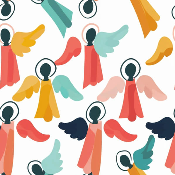 Baixe Padrão Contínuo de Asas de Anjo Coloridas Padrões - Creative Fabrica