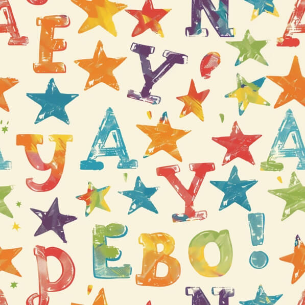 Download Colorful Stars and Letters Seamless Pattern Patterns Online ...