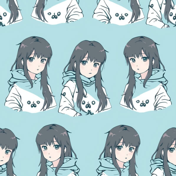 Download Anime Girl Seamless Pattern Patterns Online - Creative Fabrica