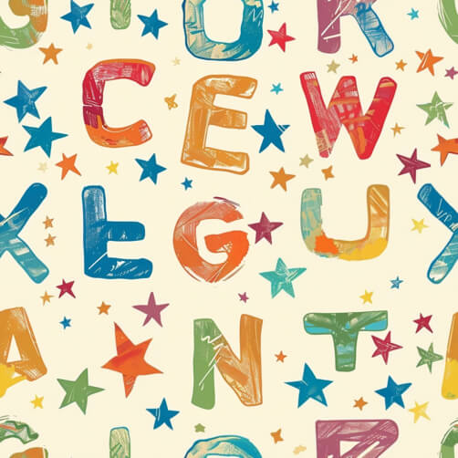 Download Colorful Letters and Stars Seamless Pattern Patterns Online ...