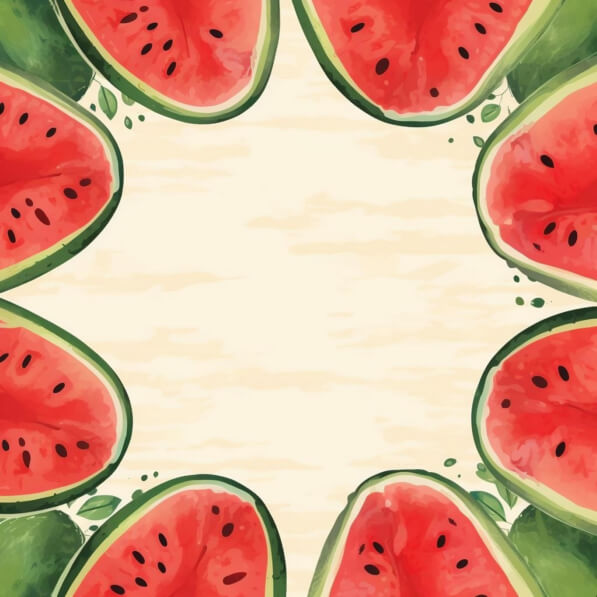 Download Circular Watermelon Slices on Vintage Beige Background ...