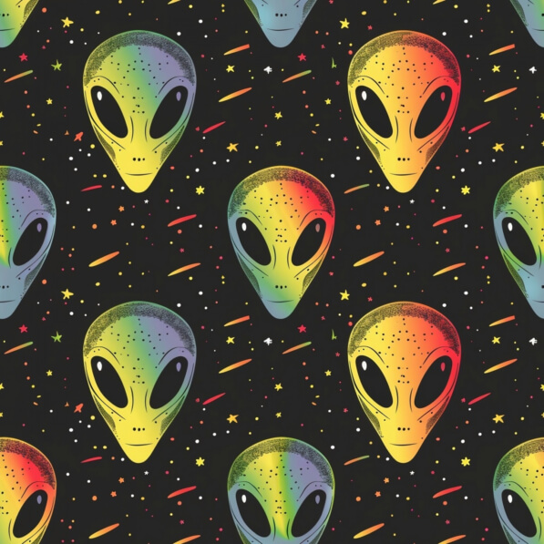 Download Aliens with Rainbow Faces Seamless Pattern Patterns Online ...