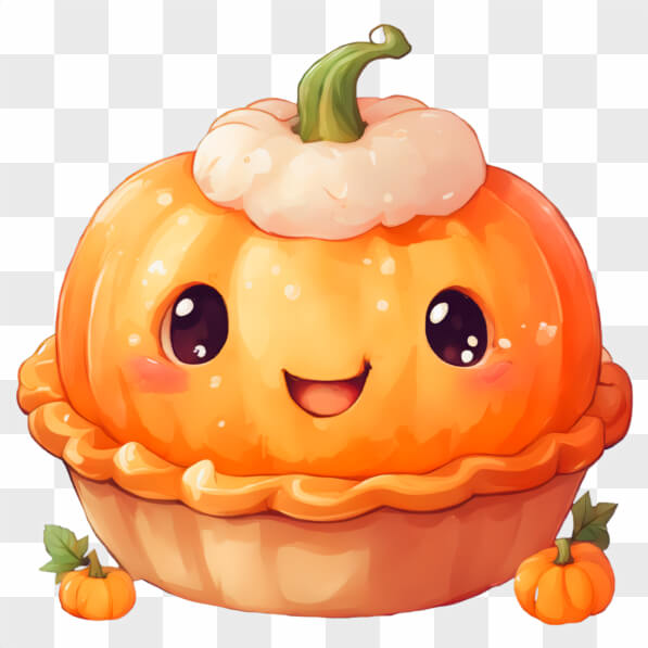Download Kawaii Pumpkin Pie with Smiley Face Kawaii Online - Creative ...