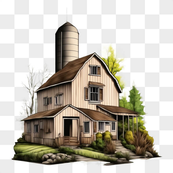 Download Farm House in the Countryside PNGs Online - Creative Fabrica