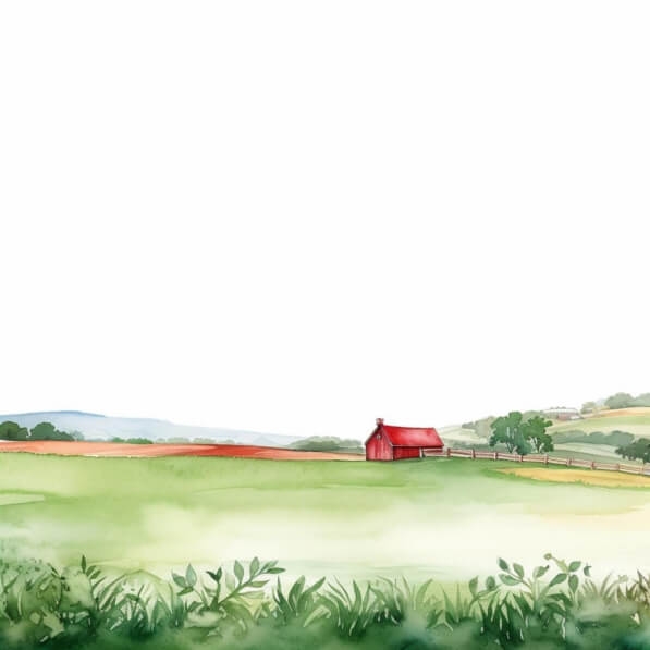 Download Watercolor Painting of a Red Barn in Idyllic Farmland ...