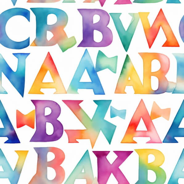Baixe Letras Coloridas do Alfabeto A a X Padrões - Creative Fabrica