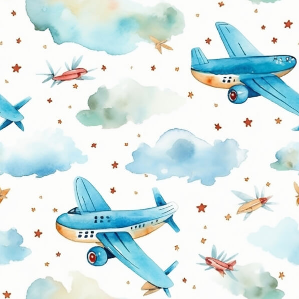 Download Blue Airplanes Seamless Pattern Patterns Online - Creative Fabrica