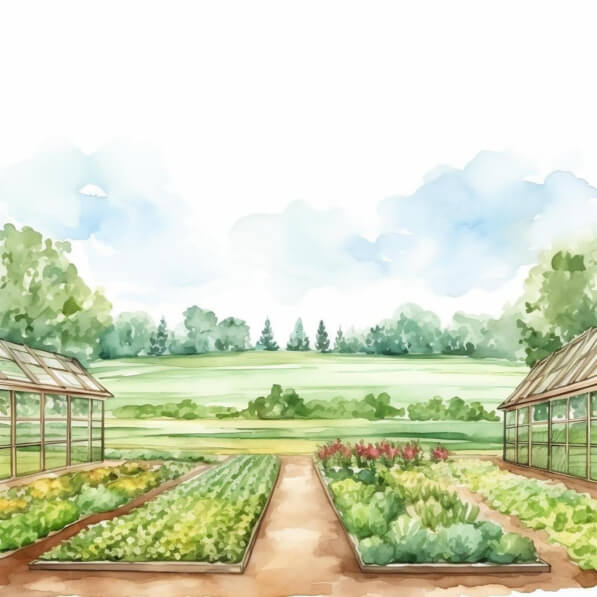 Descarga Ilustración de un huerto de vegetales orgánicos Fondos En ...