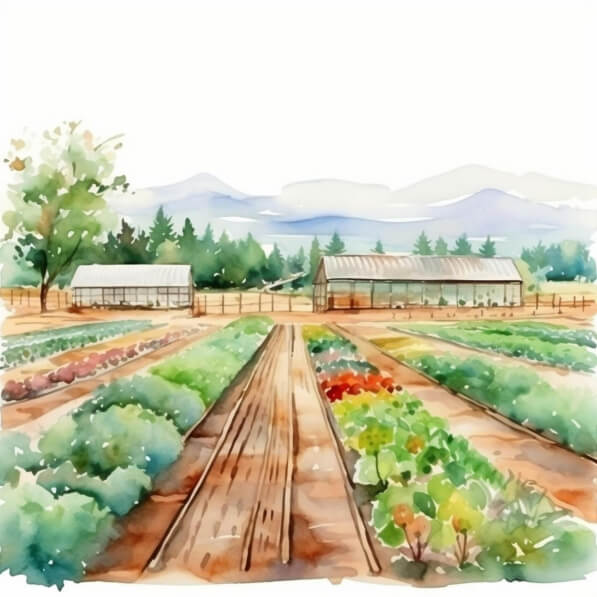 Download Organic Vegetable Garden Watercolor Painting Backgrounds ...