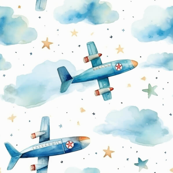 Download Blue Airplanes Flying Pattern Patterns Online - Creative Fabrica