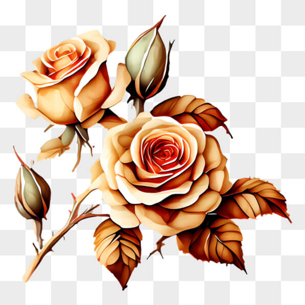 Download Brown Roses in Bloom PNGs Online - Creative Fabrica