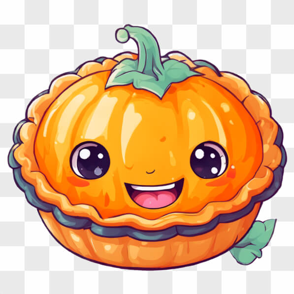 Download Kawaii Pumpkin Pie with Smiling Faces and Big Eyes Kawaii ...