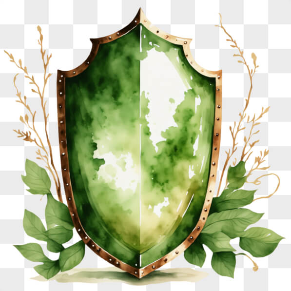 Download Green Shield with Medieval Design PNGs Online - Creative Fabrica