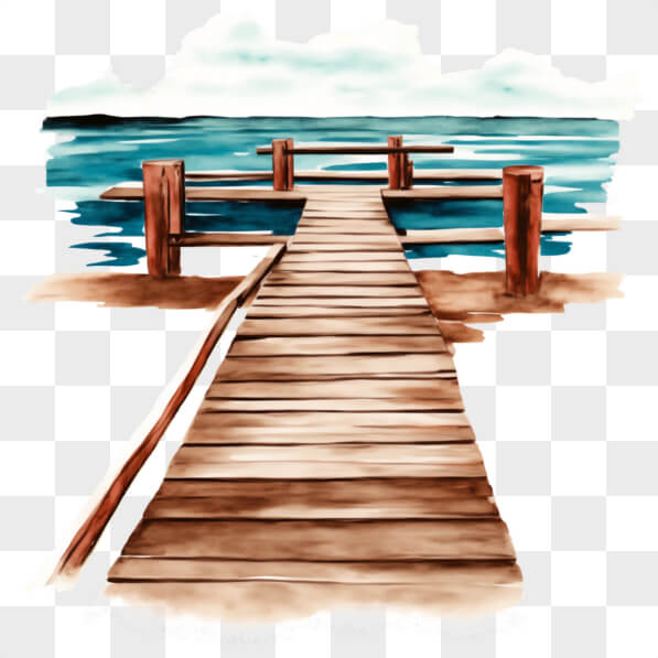 Download Wooden Pier in the Ocean PNGs Online - Creative Fabrica