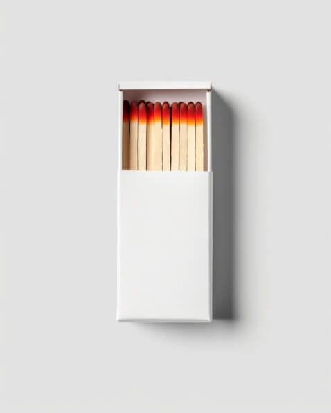 Descarga Caja de Cerillas Blanca con Cerillas Rojas Mockups En Línea ...