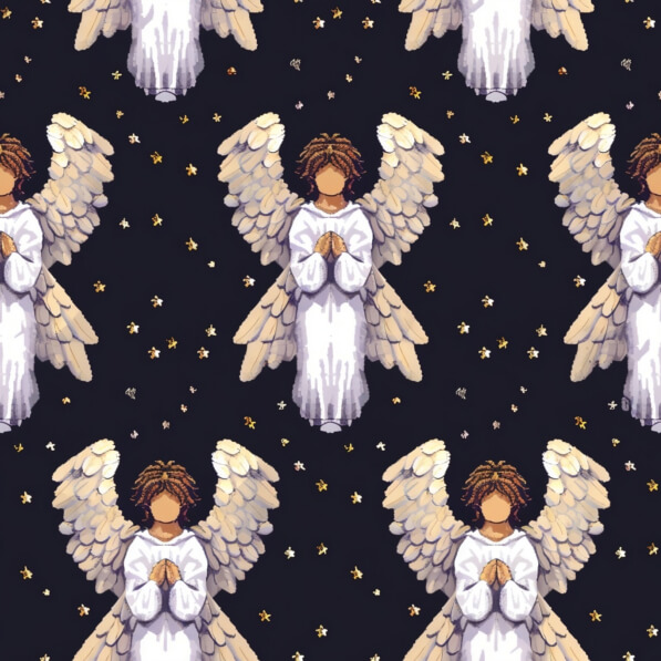 Download Seamless Pattern of White Angels with Stars Patterns Online ...