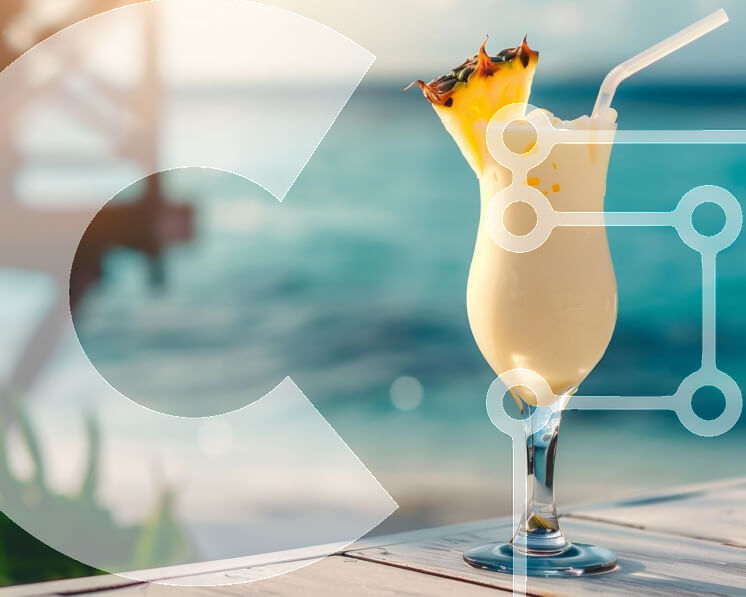 Tropical Pineapple-Infused Milkshake by the Ocean stock photo ...