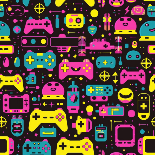 Download Colorful Video Game Controller Pattern Patterns Online ...