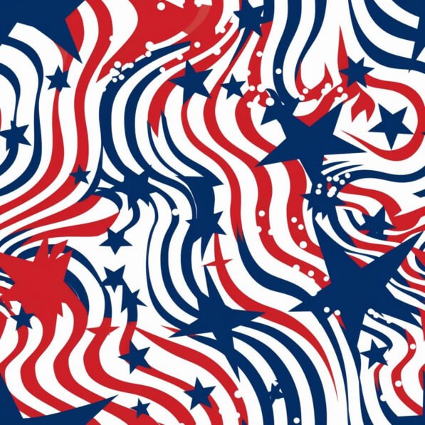 Download Red, White, and Blue Pattern with Stars and Swirls Patterns ...