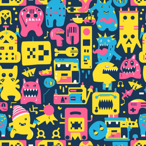 Download Colorful Seamless Pattern with Variety of Video Game ...