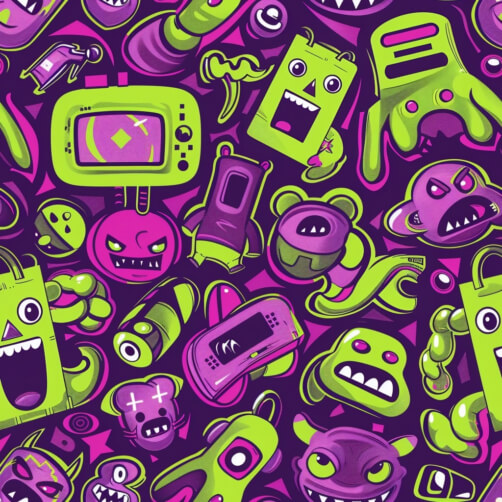 Download Colorful Seamless Pattern with Variety of Video Game ...