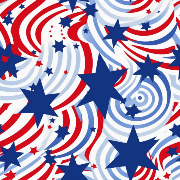 Download Red, White, and Blue Stars and Swirls Seamless Pattern ...