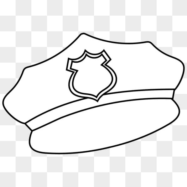 Download Police Hat Coloring Page PNGs Online - Creative Fabrica