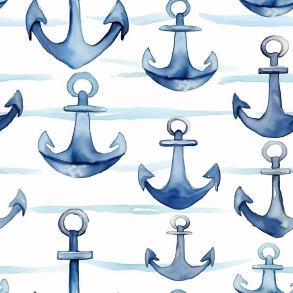 Download Blue Anchors Watercolor Pattern Patterns Online - Creative Fabrica