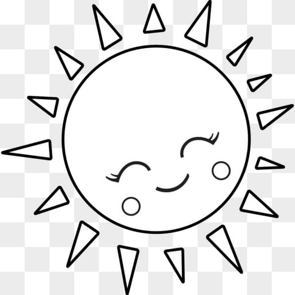 Download Smiling Sun Coloring Page PNGs Online - Creative Fabrica