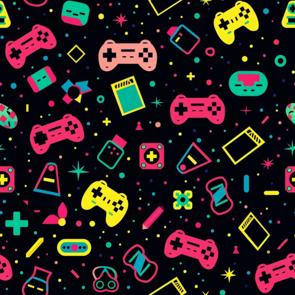 Download Colorful Seamless Pattern with Variety of Video Game ...