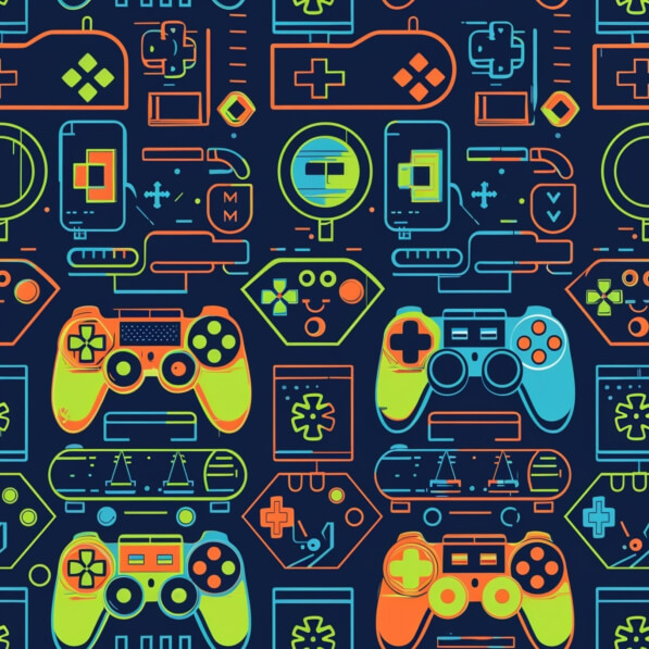 Download Colorful Seamless Pattern of Video Game Controllers and ...
