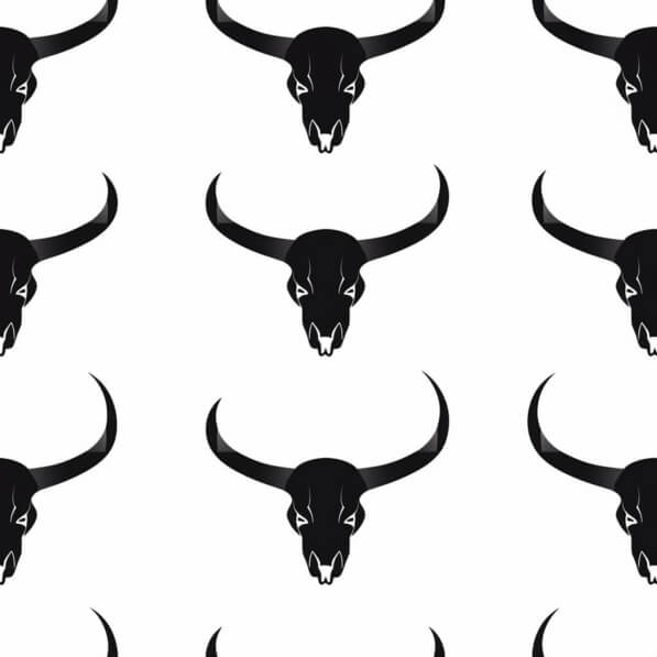 Descarga Patrón de Cráneos de Toro sobre Fondo Blanco Patrones En Línea ...