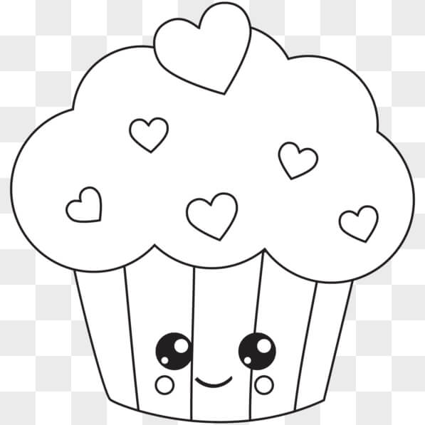 Download Cute Cupcake Coloring Pages PNGs Online - Creative Fabrica